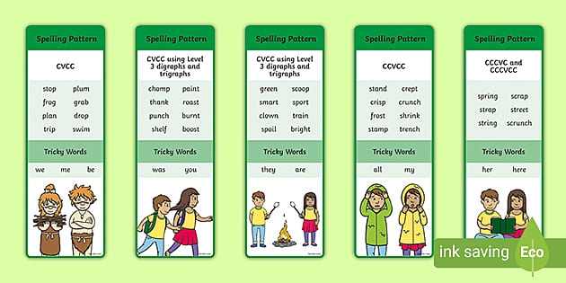 Spelling Bookmarks Level 4 (teacher made)