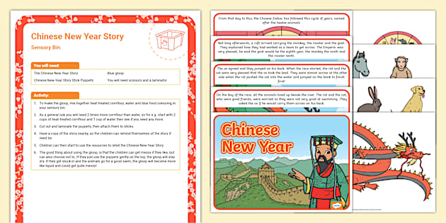 Chinese New Year Story Sensory Bin and Resource Pack