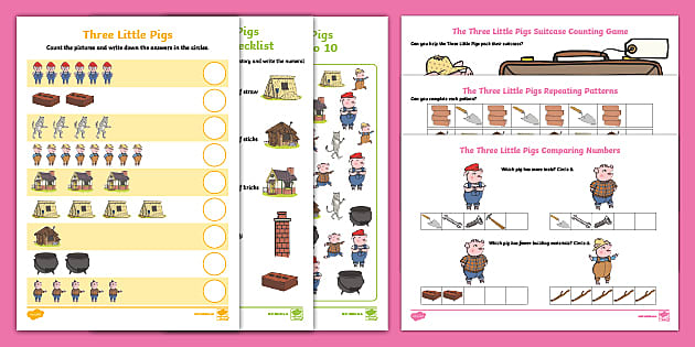 👉 The Three Little Pigs Maths Activity Pack