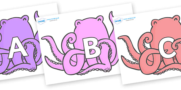 FREE! - A-Z Alphabet on Octopus to Support Teaching on The Rainbow Fish