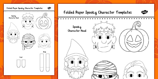 Folded Paper Spooky Characters | Halloween Crafts - Twinkl