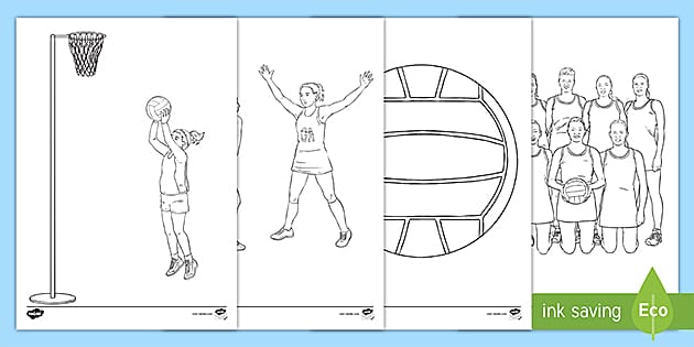 Netball Pictures Black and White - World Cup Colouring Pages