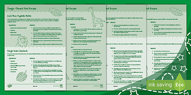 Jungle-Themed Food Recipes (teacher made) - Twinkl