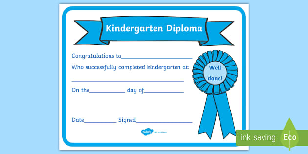 Editable Kindergarten Diplomas - Kindergarten Graduation