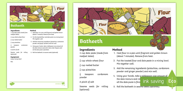 Batheeth Recipe (Teacher-Made) - Twinkl