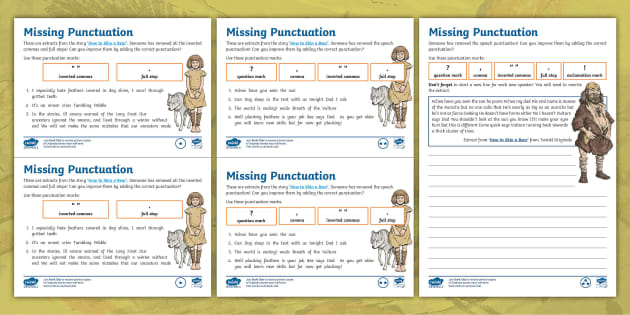 How to Skin a Bear Punctuating Direct Speech Worksheet