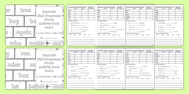 Next 200 High Frequency Words Activity Book - next 200, high frequency ...