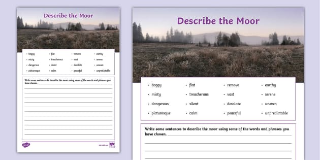 Describe the Moor Worksheet (teacher made) - Twinkl