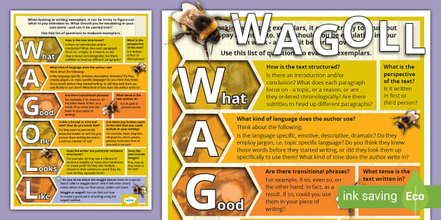 WAGOLL Poster for Senior Writing (teacher made) - Twinkl