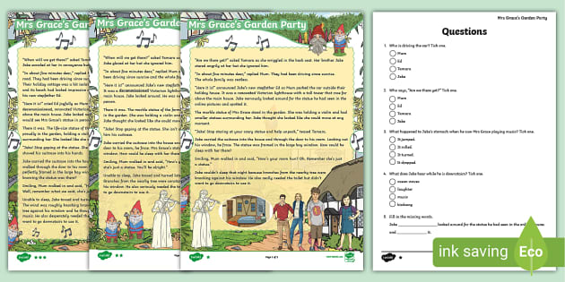 LKS2 Mrs Grace's Garden Party Reading Comprehension Activity