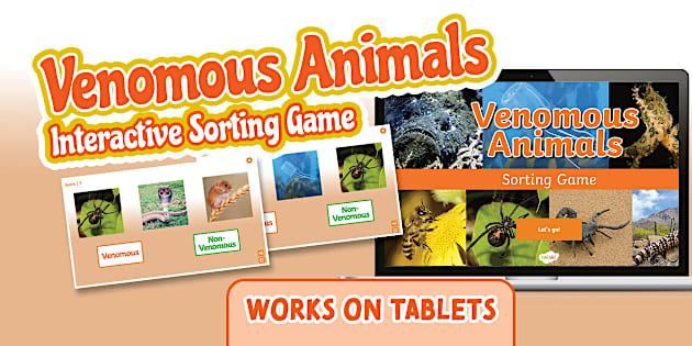 Venomous Animals Interactive Sorting Activity