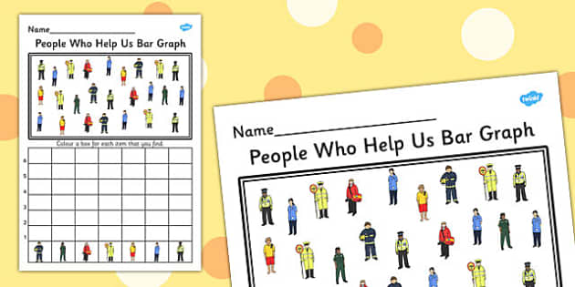 People Who Help Us Bar Graph Activity Worksheet - Twinkl