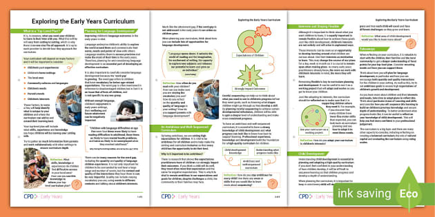 Early Years Curriculum - Twinkl - CPD (teacher made)