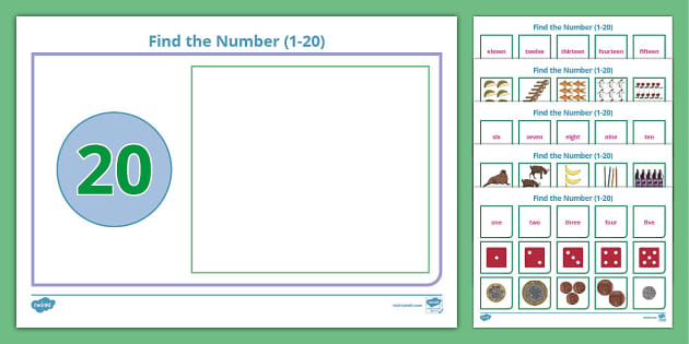 Older Learners: Find the Number 1-20 Workstation Pack
