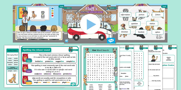 Level 6 Week 27 Lesson 1 - ‘tion’ saying /shun/ - Twinkl