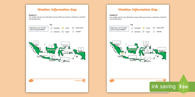 Weather Report Information Gap - Indonesian (teacher made)