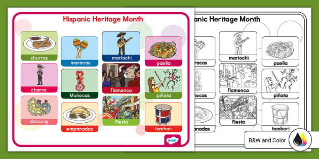 Hispanic Heritage Month Word Mat | Printable Vocabulary List