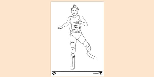 FREE! - Paralympic Runner Colouring Sheet | Colouring Sheets