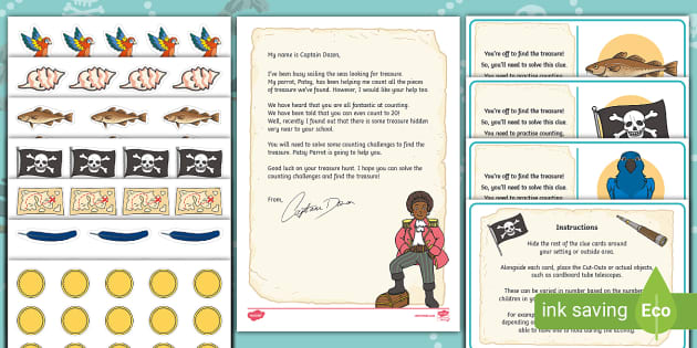 * NEW * Pirate Maths - Counting Treasure Hunt Activity Pack