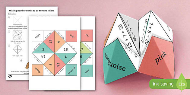 Missing Number Bonds to 20 Fortune Teller