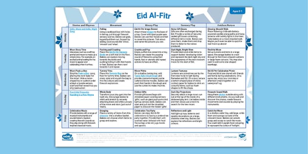 Kindergarten Baby Room Planning: Eid Al-Fitr | Birth-Twos | Twinkl