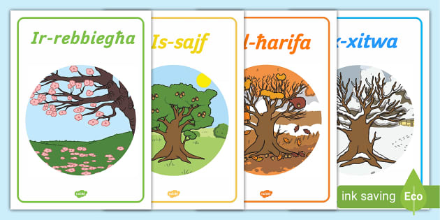 Kartelluni B'Wiri Tal-Erba' Staġuni | Primarja - Twinkl