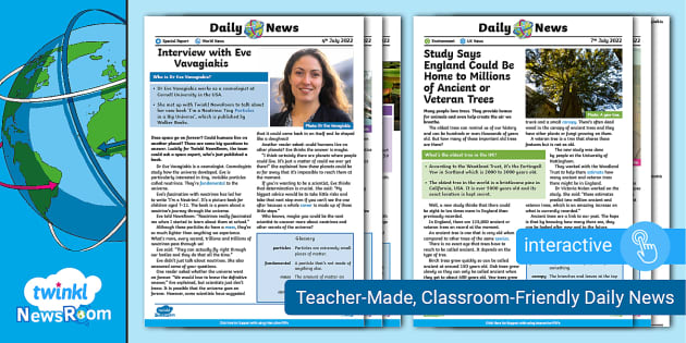 FREE! - NewsRoom Weekly UKS2 Reading Comprehension Pack - 8th July 2022