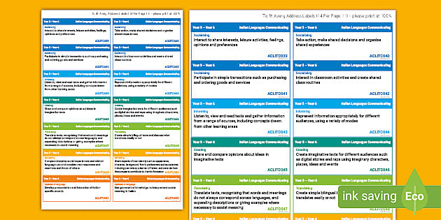 Australian Curriculum Italian Stickers | Years 5-6 | Twinkl