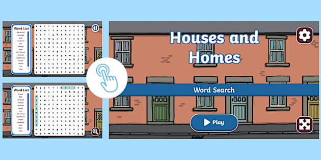 Interactive Houses and Homes Word Search Game | Twinkl Go!