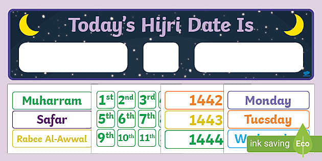 Hijri Calendar Display Pack (teacher made)