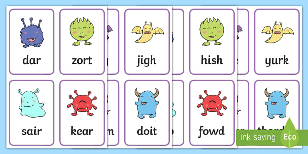 Phase 3 Nonsense Words Flashcards - DFE Letters and Sounds Phonics ...