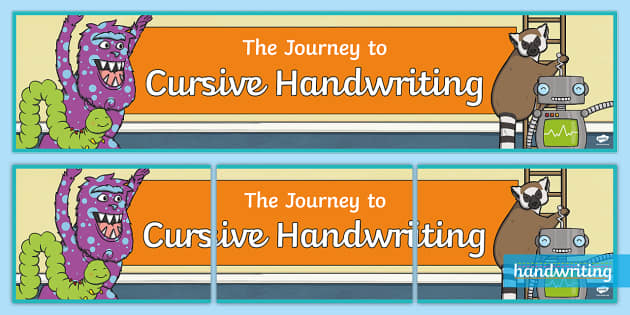 Cursive Handwriting Display Banner nauczyciel Wykona 