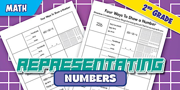 Second Grade Four Ways To Show a Number Worksheet - Twinkl