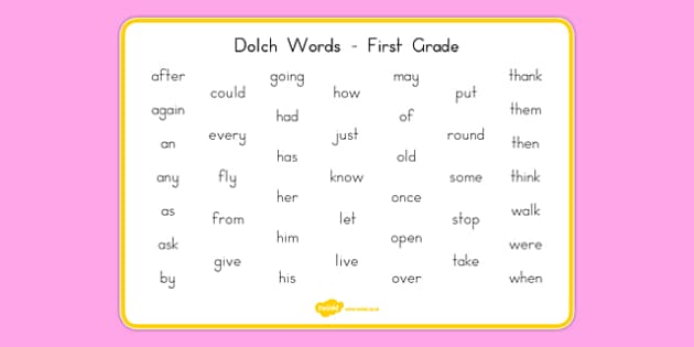 First Grade Dolch Sight Words | Resources | Twinkl USA