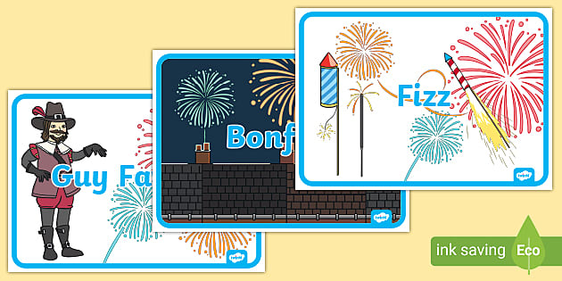 Bonfire Night Topic Words on Fireworks (Teacher-Made)