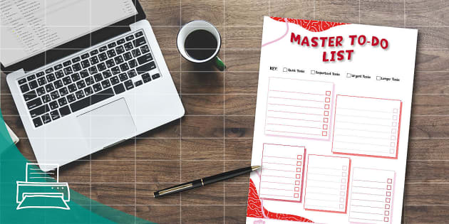 Master To Do List | Red & Pink | Twinkl Busy Bees