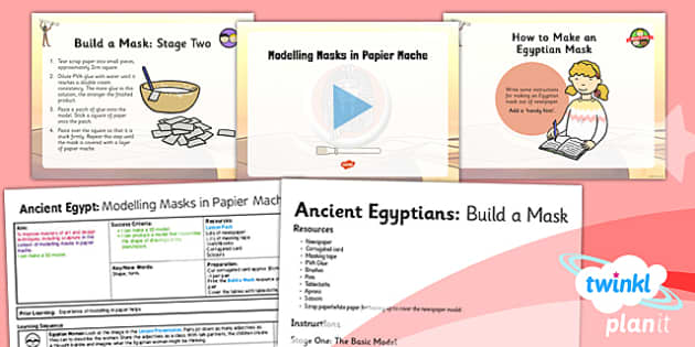 Ancient Egypt KS2 - Papier-mâché Art Lesson Plans - Mask