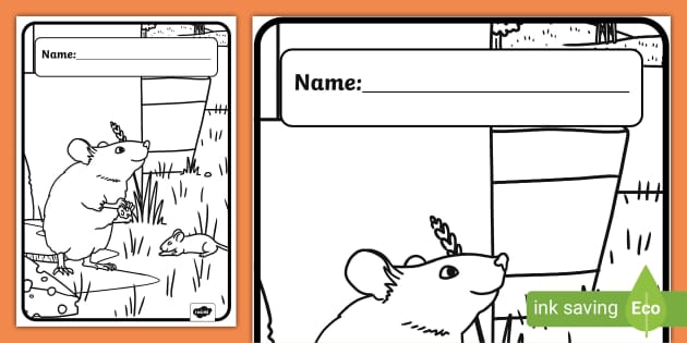 FREE! - Mouse Colouring Book Cover - Twinkl