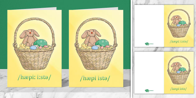 Happy Easter Phonetic Alphabet Card | Twinkl Party - Twinkl