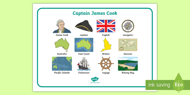 Captain James Cook Word Mat (professor feito) - Twinkl