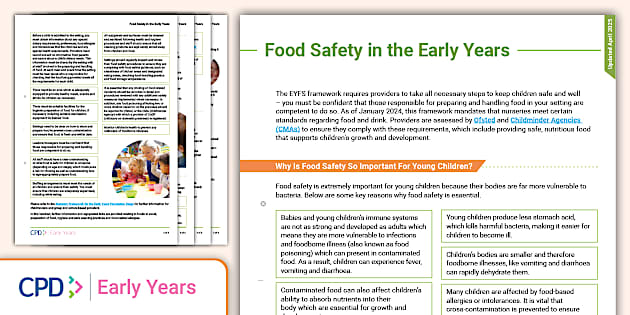Food Safety in the Early Years | Early Years CPD | Twinkl