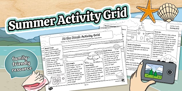 At the Beach - Summer Activity Grid