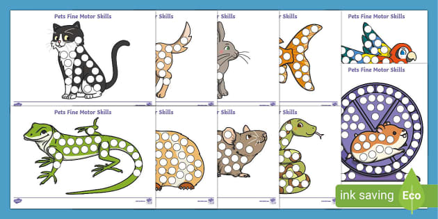 Pets Button Placing Fine Motor Skills Activity | Twinkl