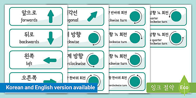 방향 단어 카드 Directional Language Word Cards