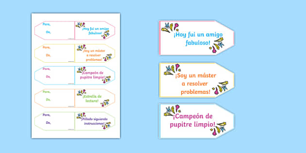 Achievement Brag Tags Spanish (teacher made)