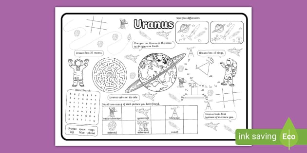 Uranus Activity Mat (teacher made) - Twinkl