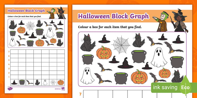 Halloween Block Graph Activity Sheet (Hecho por educadores) Halloween Block Graph Activity Sheet (Hecho por educadores)