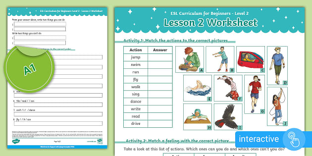 ESL Curriculum Level 2, Lesson 2 Interactive (teacher made)