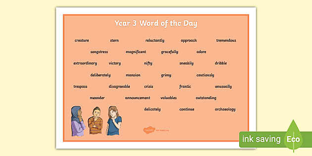 Year 3 Word of the Day Word Mat (teacher made)