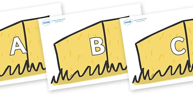 A-Z Alphabet on Hay Bales (Teacher-Made) - Twinkl